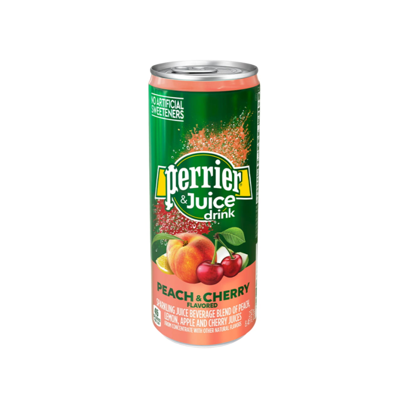 perrier & juice peach cherry slim can 250ml - Bodega Mi Amiga